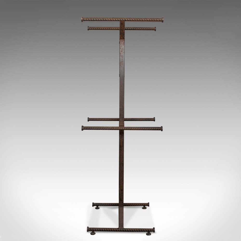 Tall Vintage Display Stand, English, Steel, Oak, - Antiques Atlas