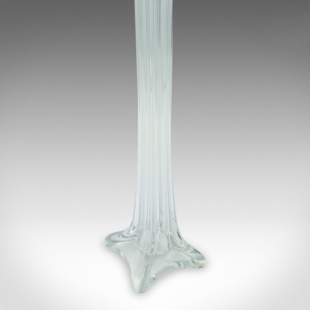Antiques Atlas - Tall Vintage Stem Vase, French, Glass, Fluted ...