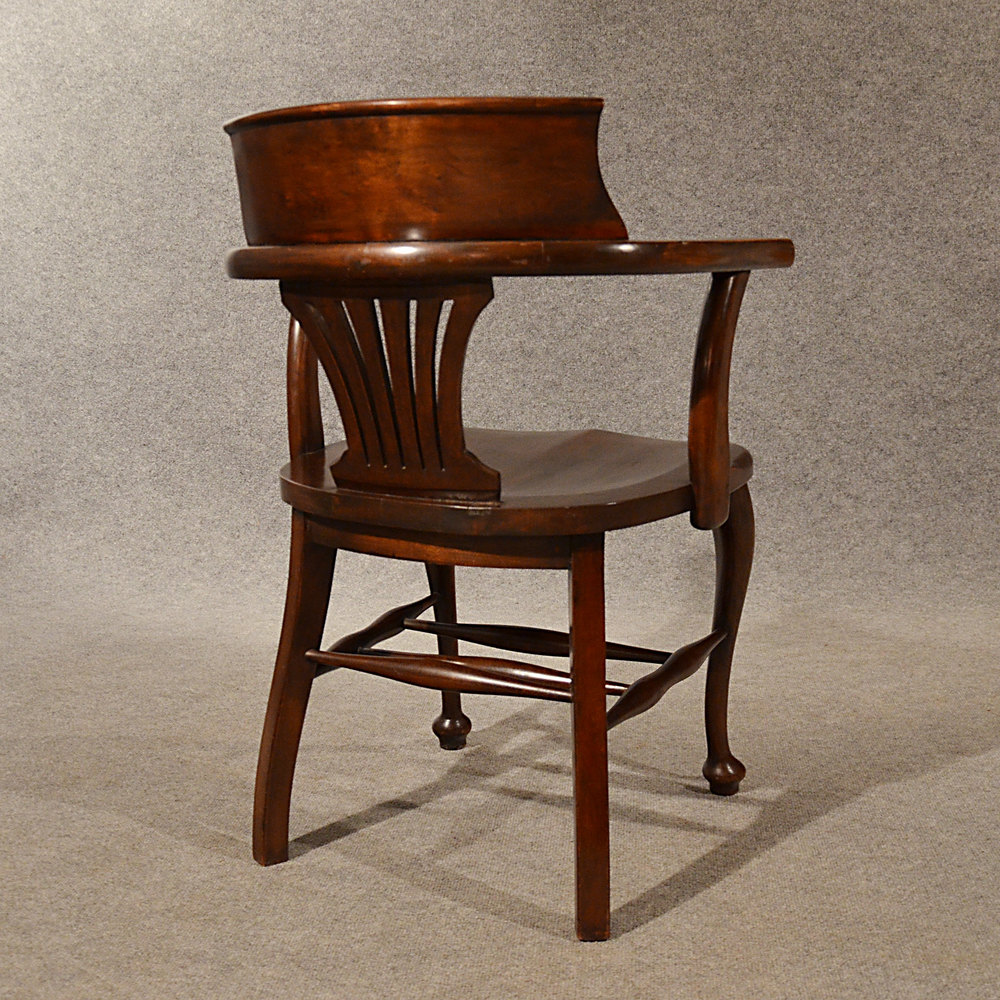 Vintage Antique Office Desk Chair Carver Armchair - Antiques Atlas