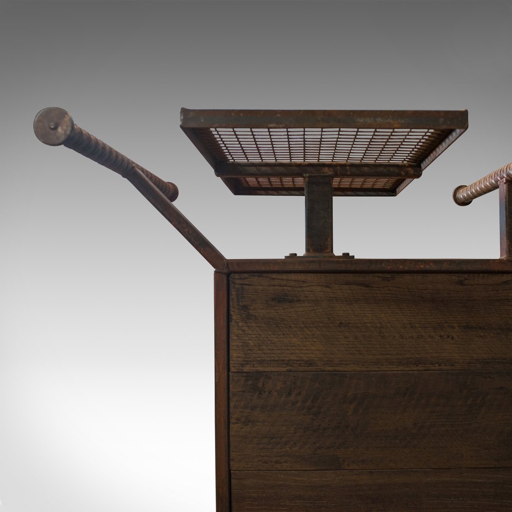 Vintage Clothes Rail, English, Steel, Oak, Retail - Antiques Atlas