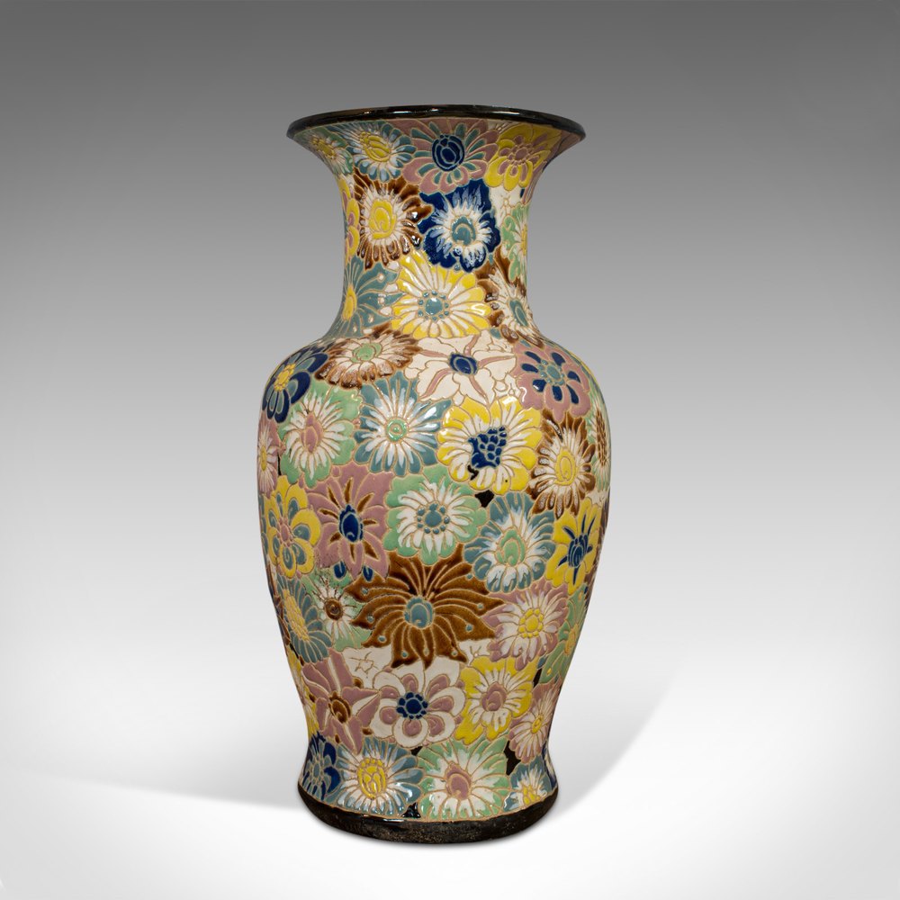 Antiques Atlas - Vintage Decorative Flower Vase, Oriental, Ceramic ...
