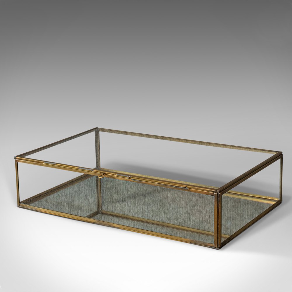 Antiques Atlas - Vintage Display Box, English, Brass, Glass,