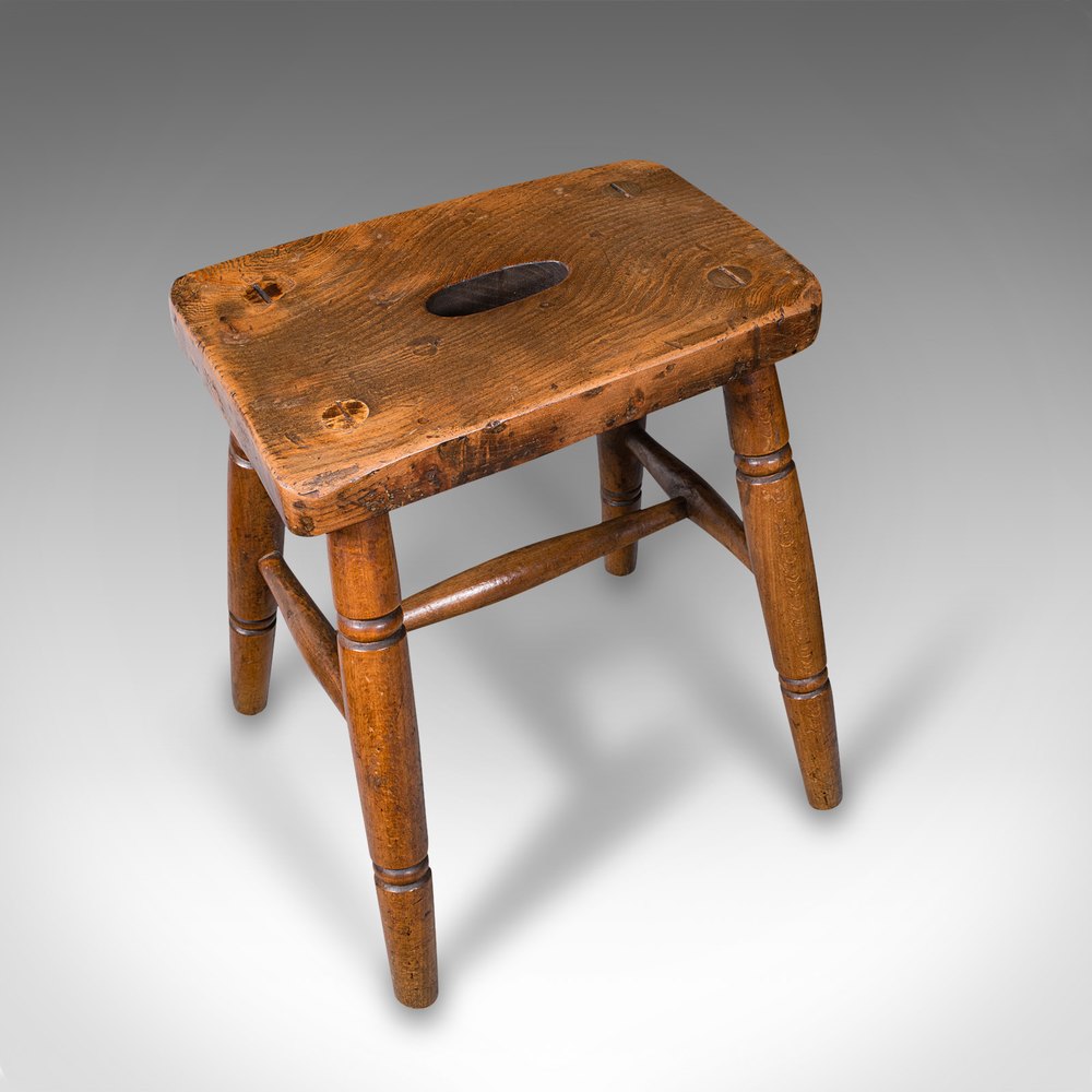 Vintage Laboratory Stool, English, Elm, C.1940 as272a5797 / 18.8387 ...