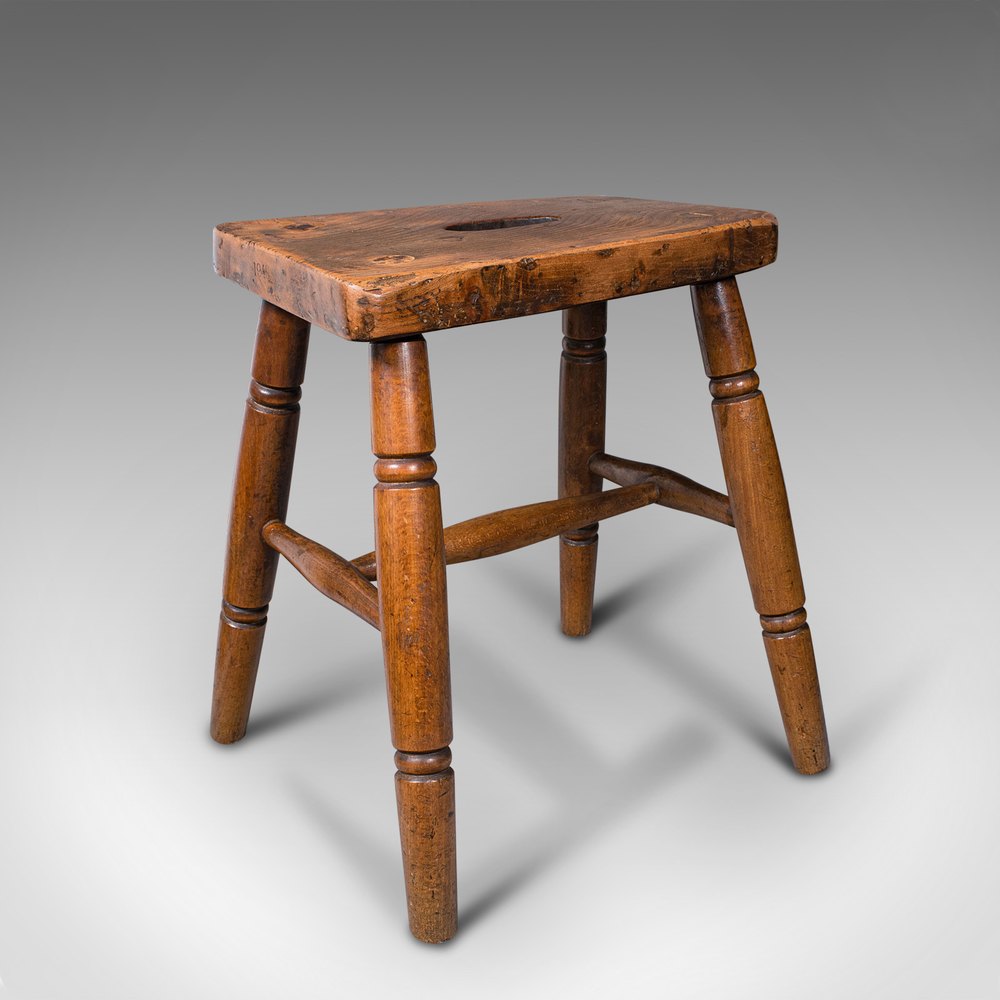 Vintage Laboratory Stool, English, Elm, C.1940 as272a5797 / 18.8387 ...