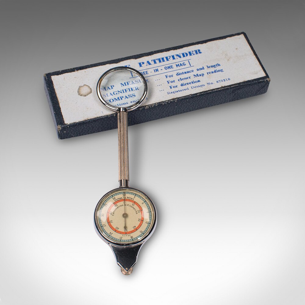 Antiques Atlas - Vintage Map Measure, German, Compass, Magnifier ...