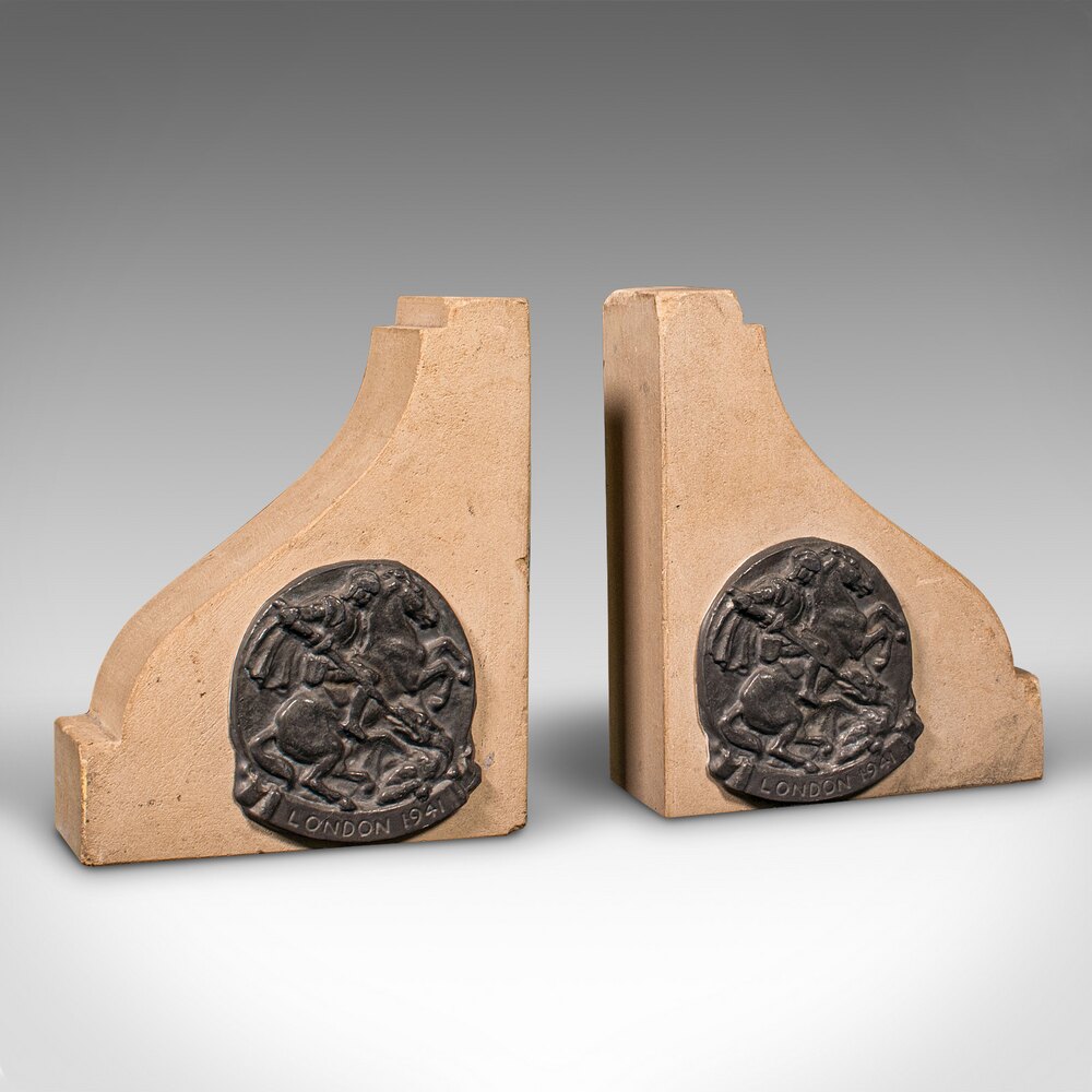 Antiques Atlas - Vintage Pair Of Decorative Bookends, English ...