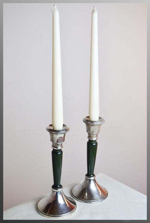 Antiques Atlas - Vintage Pair Silver Candle Sticks Birmingham