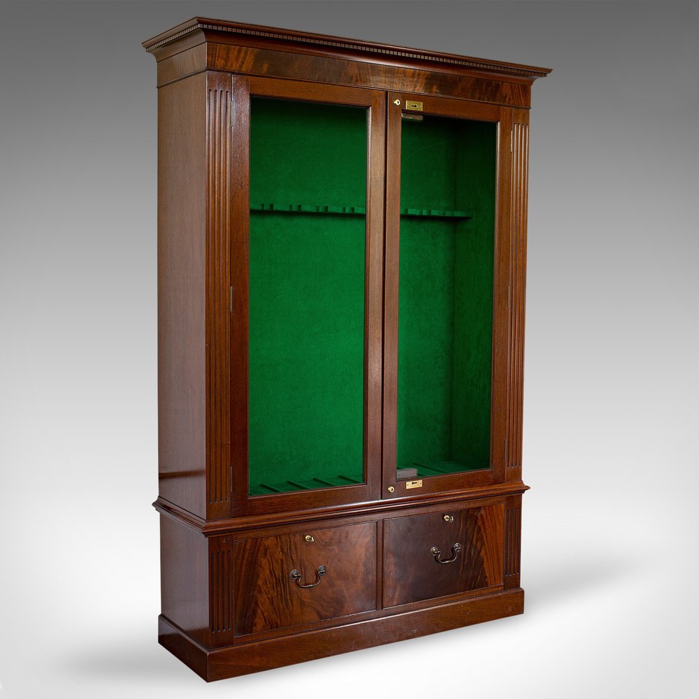 Vintage Secure Display Cabinet, English, Mahogany - Antiques Atlas