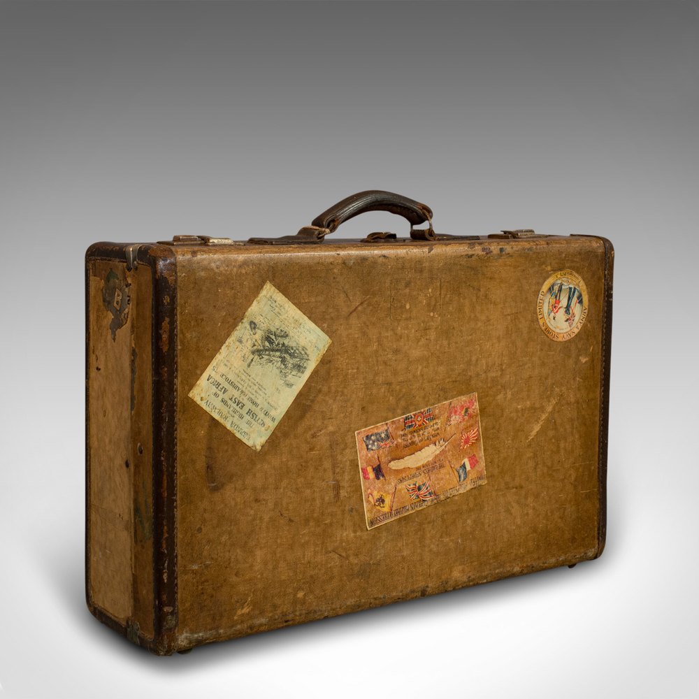 Antiques Atlas - Vintage Suitcase, English, Leather Bound, Travel ...