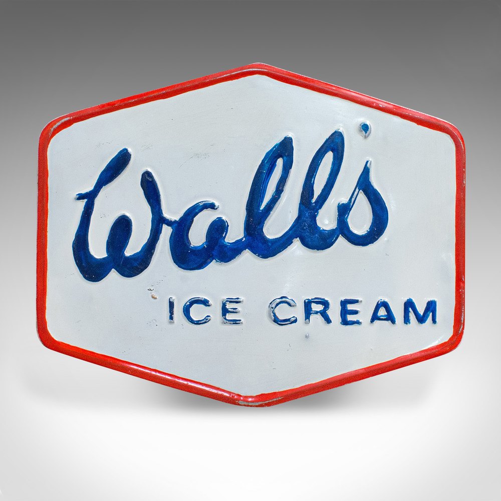 Antiques Atlas - Vintage Wall's Ice Cream Sign, English, Alloy,