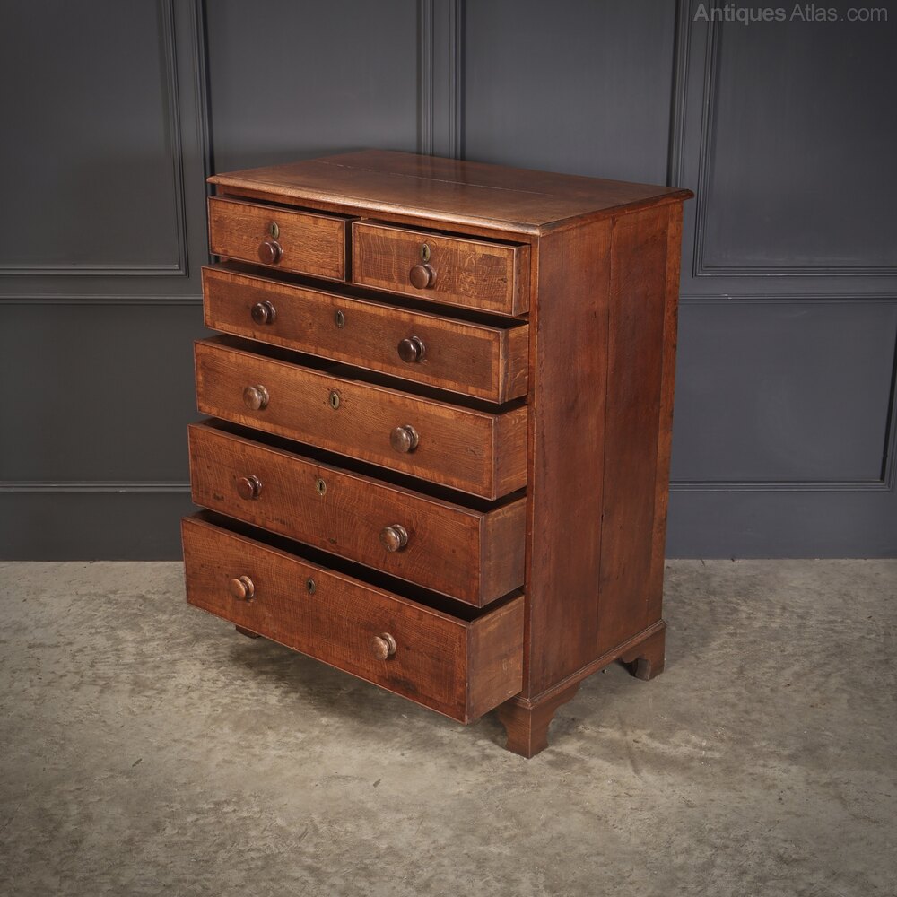 Georgian Oak Chest Of Drawers as287a6105 / YNE250529D - Antiques Atlas