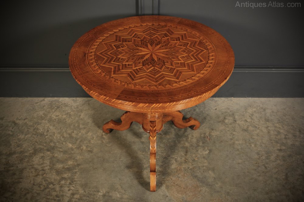Inlaid Walnut Sorrento Table - Antiques Atlas
