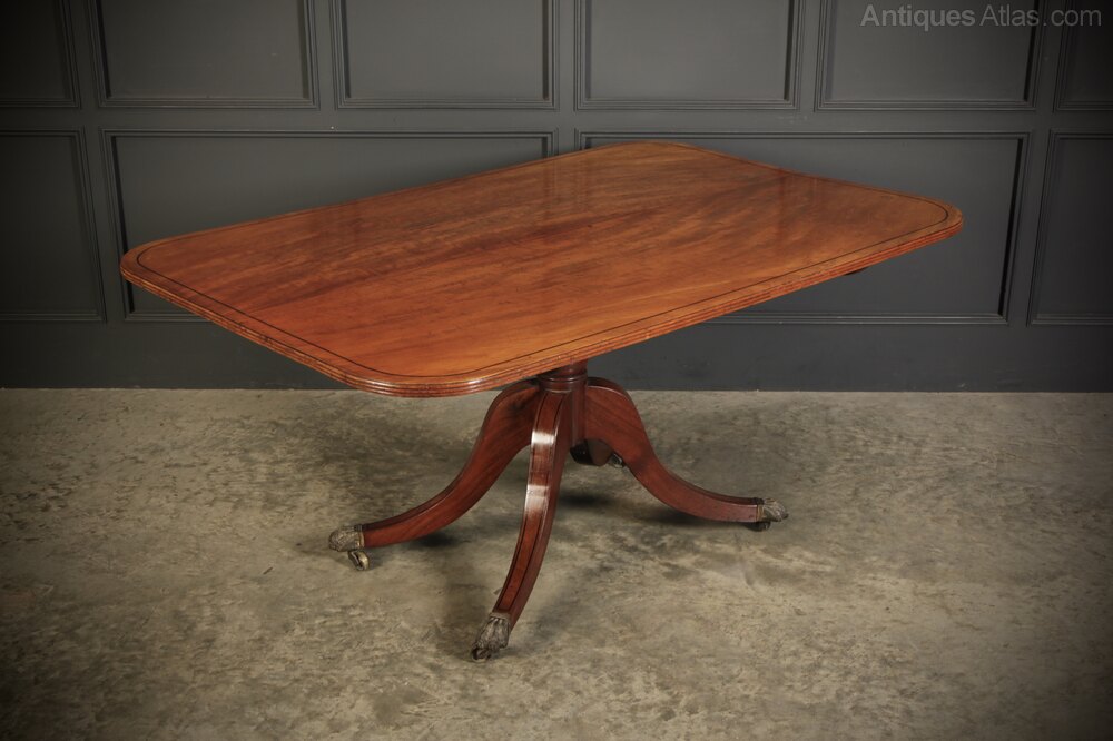 Large Regency Mahogany Tilt Top Dining Table - Antiques Atlas