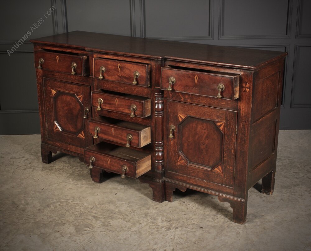 Oak & Mahogany Breakfront Sideboard - Antiques Atlas