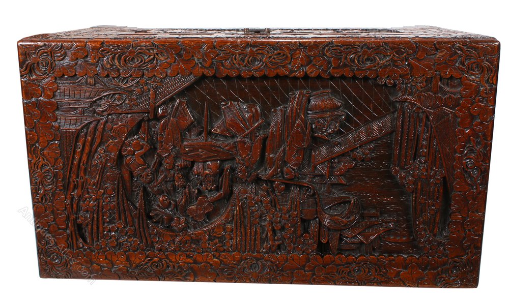Pair Of Carved Chinese Boxes - Antiques Atlas