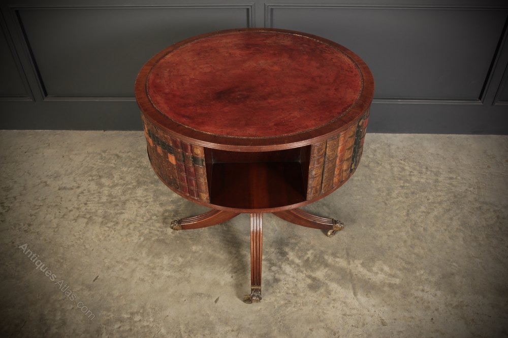 Rare Revolving Bookcase Drum Table - Antiques Atlas