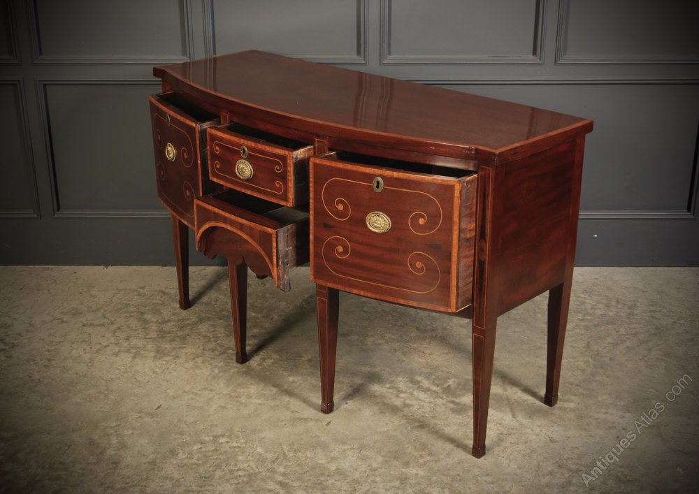 Regency Mahogany Bow Front Sideboard - Antiques Atlas