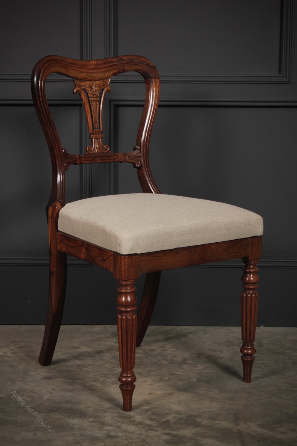 Set Of 6 Rosewood Kidney Back Dining Chairs - Antiques Atlas