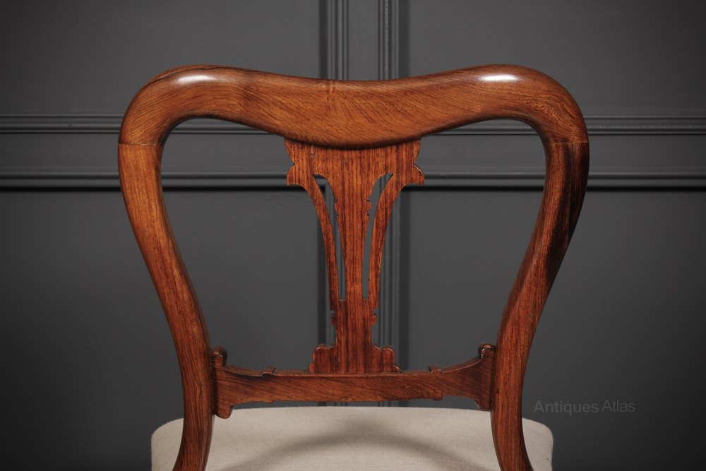 Set Of 6 Rosewood Kidney Back Dining Chairs - Antiques Atlas