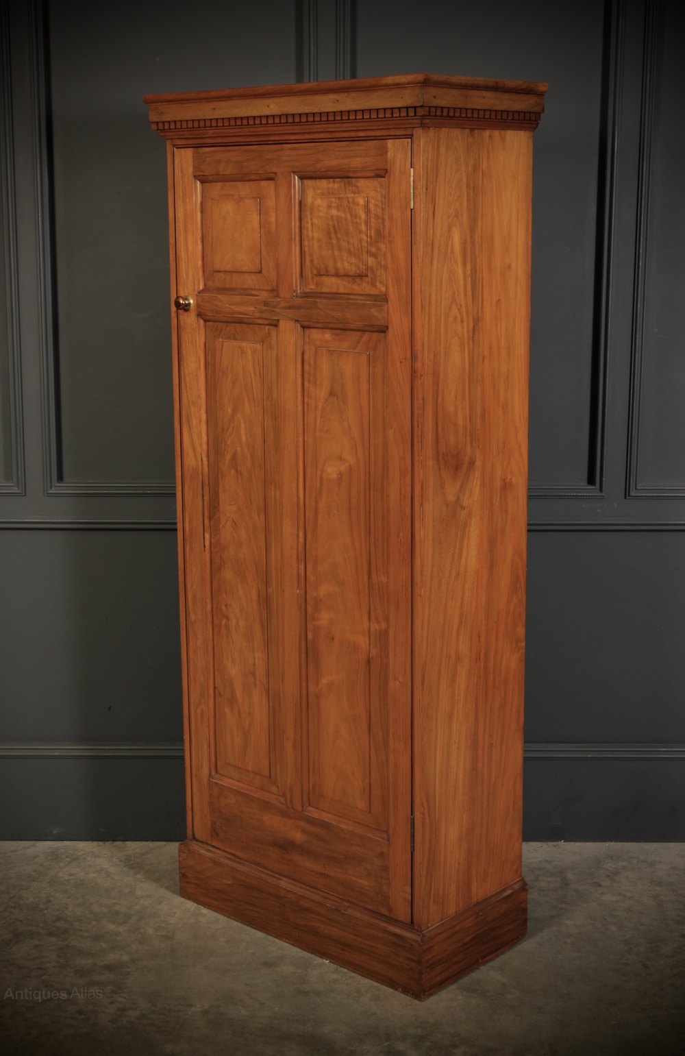 Slim Walnut Hall Cupboard - Antiques Atlas