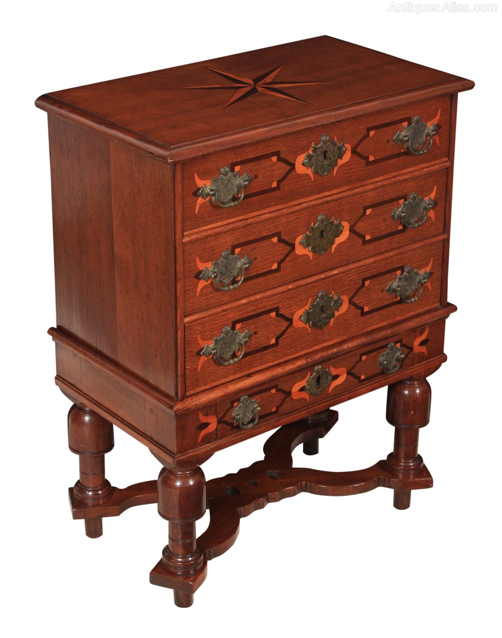 Small Inlaid 18th Century Chest On Stand - Antiques Atlas