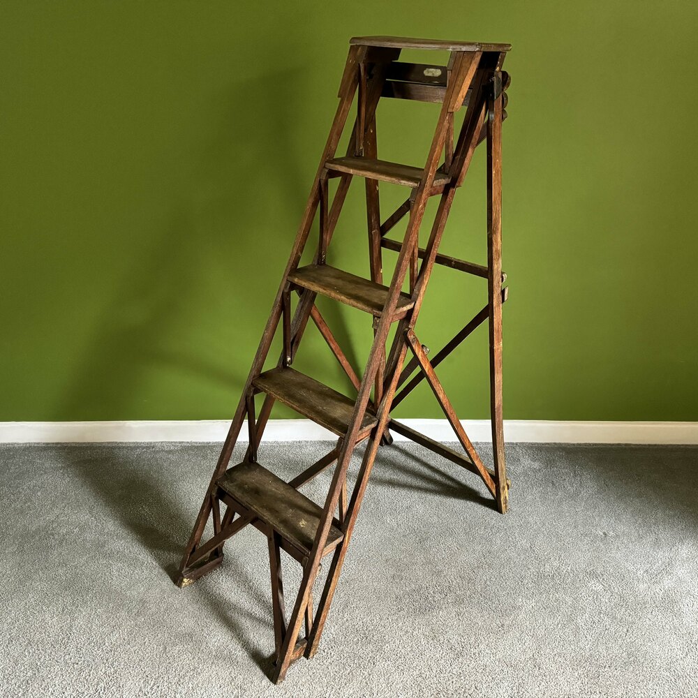 1930s Twyford Oak Folding Library Steps / Ladder as1177a205 / LLV00127 ...