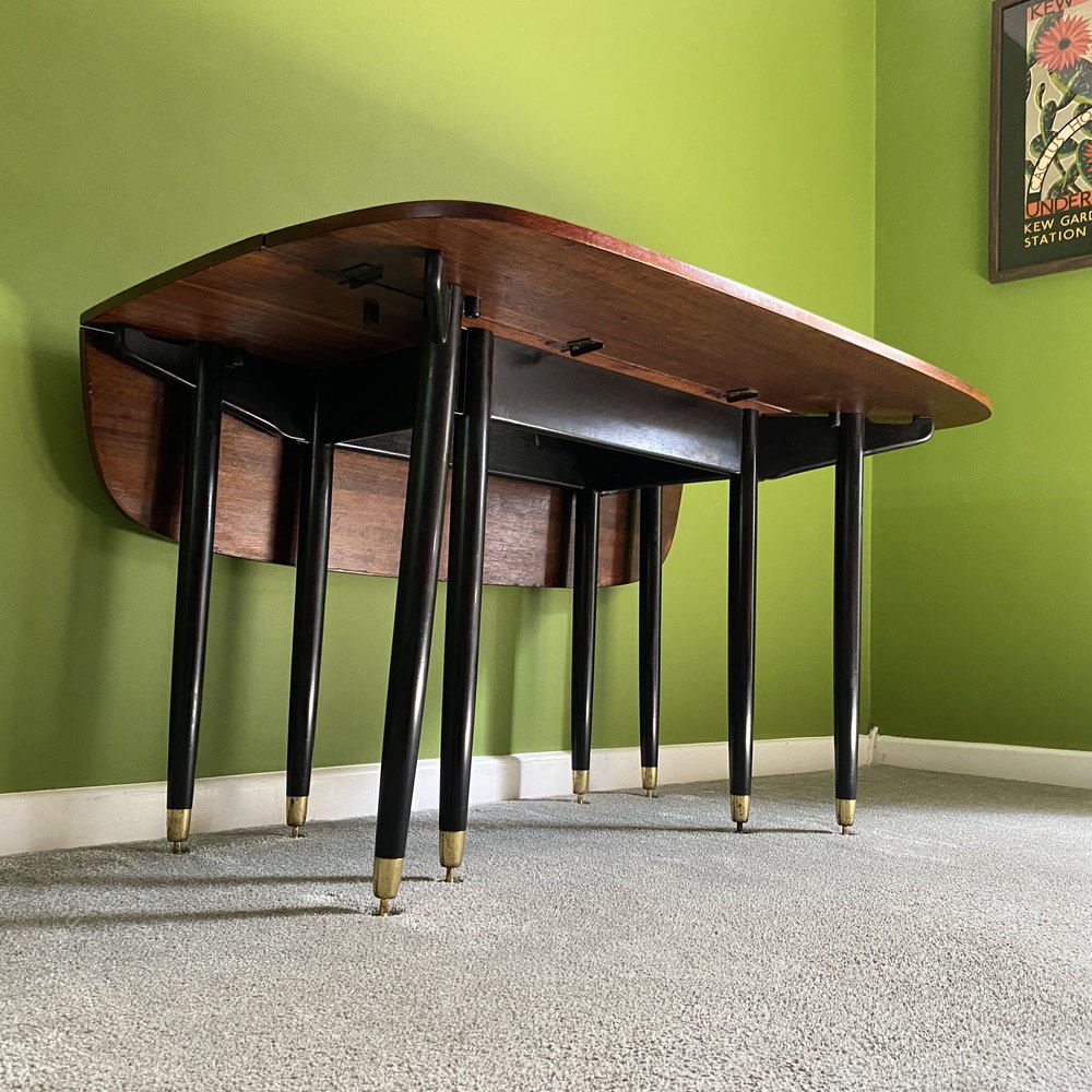 Antiques Atlas - 1950s G Plan Tola And Black Drop Leaf Dining Table as1177a015 / 22080016