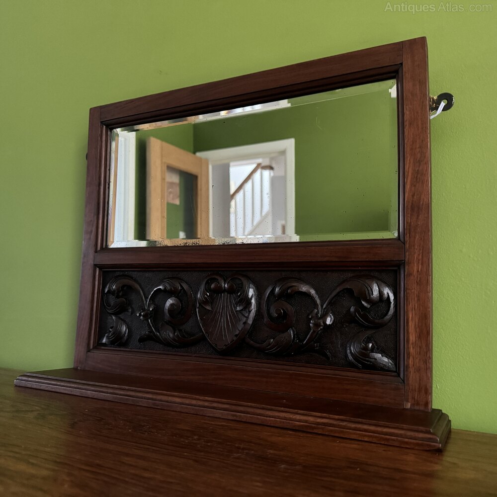 Antiques Atlas - Antique Victorian Small Mahogany Mirror With Shelf ...