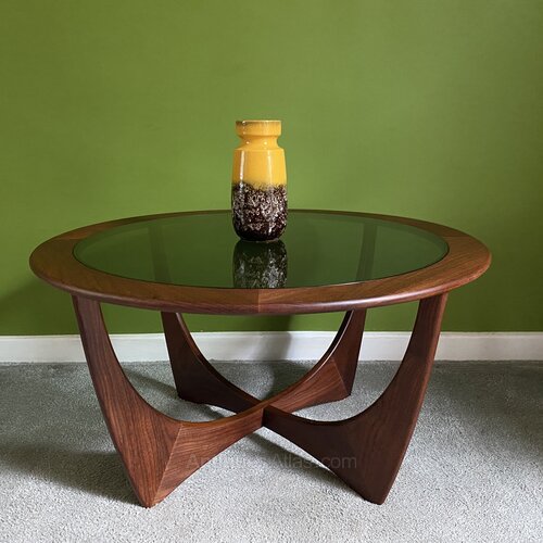 Antiques Atlas - G Plan Astro Round Coffee Table In Teak & Glass
