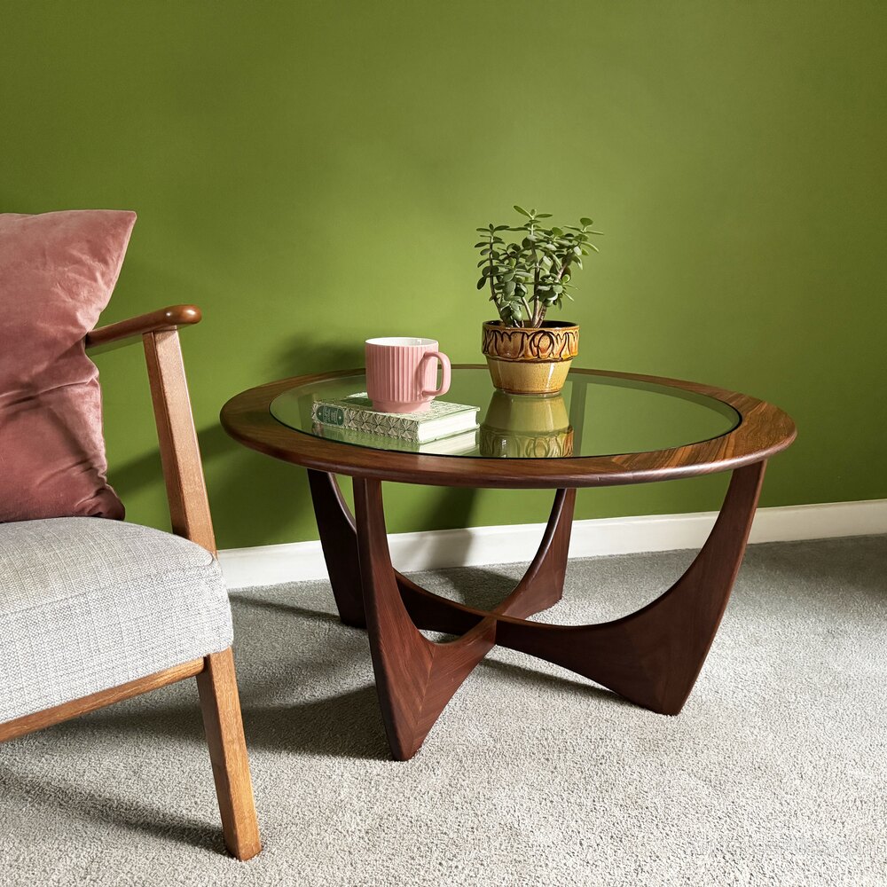 Antiques Atlas - G Plan Astro Round Coffee Table In Teak And Glass