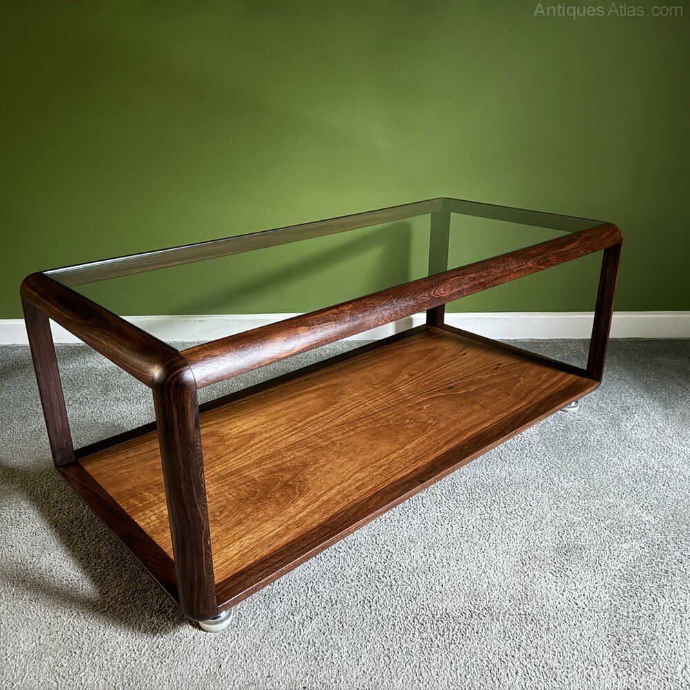 Antiques Atlas - G Plan Long Cube Teak Coffee Table With Glass, 60s ...
