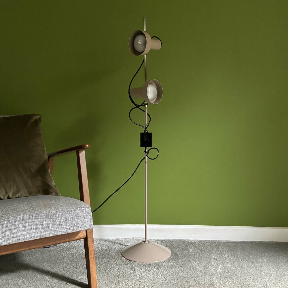 Antiques Atlas - Maclamp Dual Spotlight Floor Lamp, Mushroom Beige