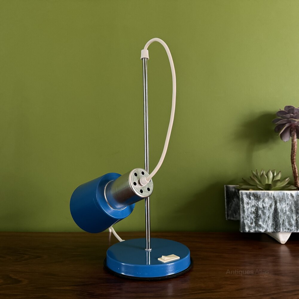 Antiques Atlas - Mid Century Blue And Chrome Adjustable Desk Lamp ...