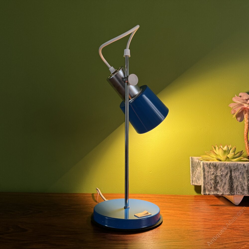 Antiques Atlas - Mid Century Blue And Chrome Adjustable Desk Lamp ...
