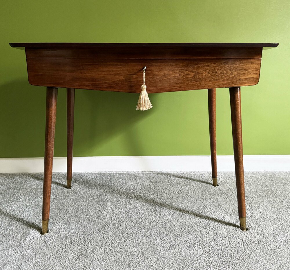 Antiques Atlas - Mid Century Vintage Teak Table With Hidden Storage
