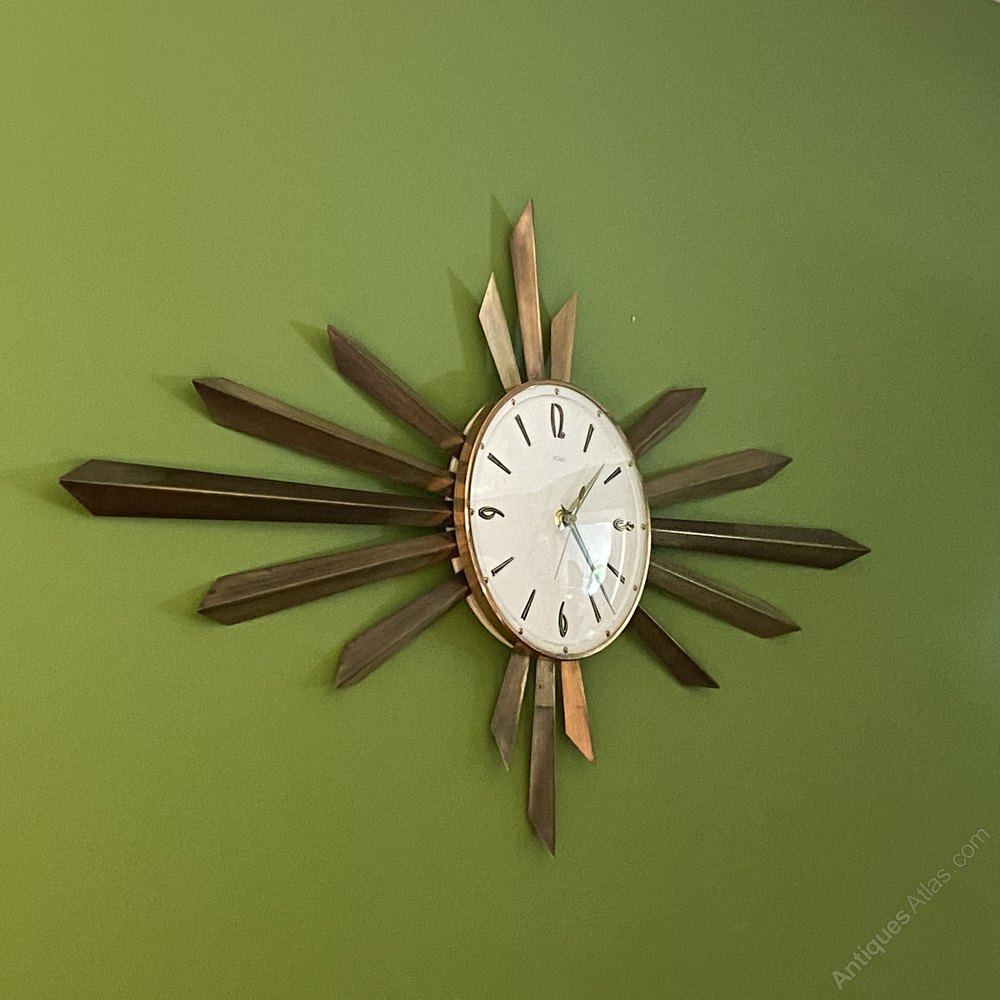 Antiques Atlas - Rare Metamec Sunburst Vintage 60s Brass Wall Clock