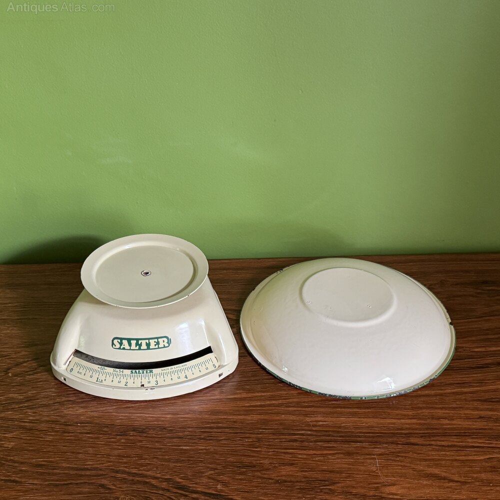 Antiques Atlas - Vintage Salter Enamel Kitchen Weighing Scales ...