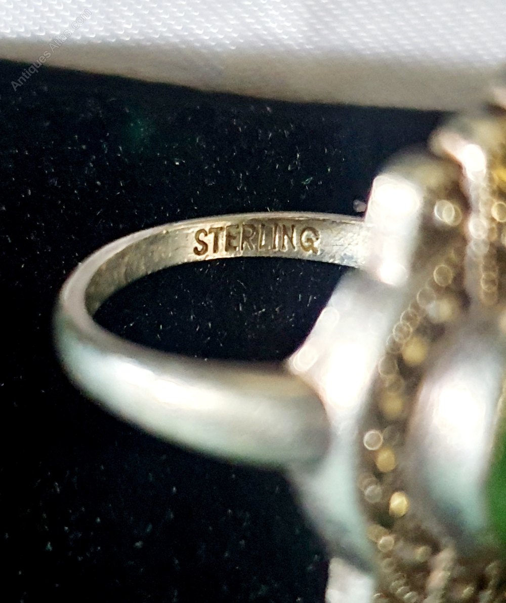 Antiques Atlas - Rare Design Art Deco Odeon Style Silver Ring