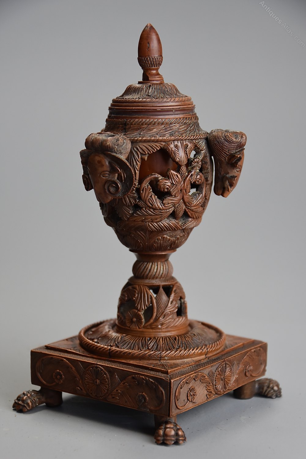 Antiques Atlas - Late 18thc Finely Carved Coquilla Nut Inkwell