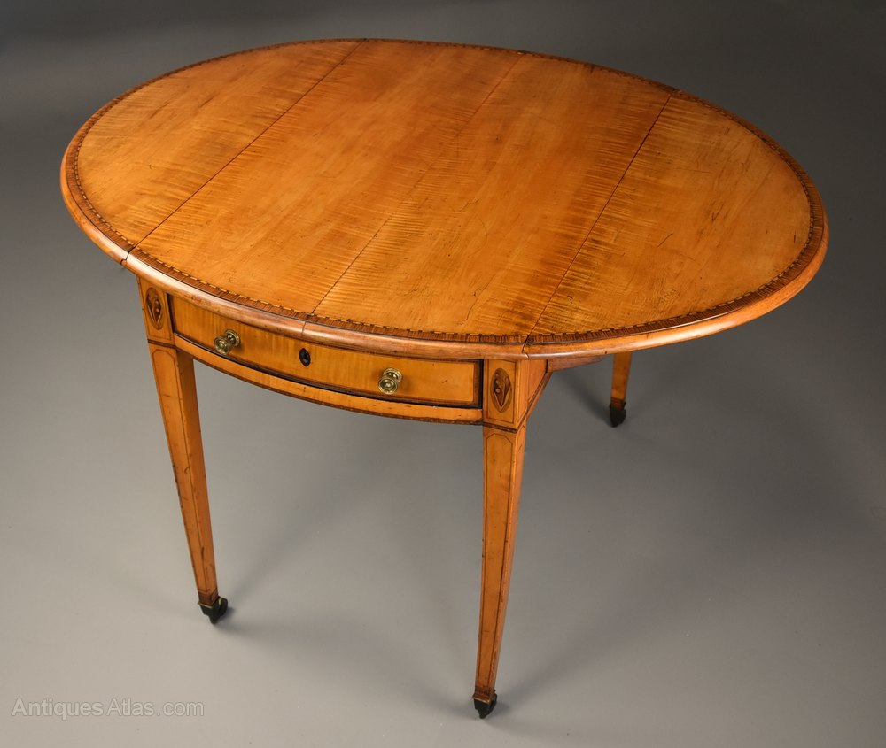 Rare 18thc Fiddleback Sycamore Pembroke Table - Antiques Atlas