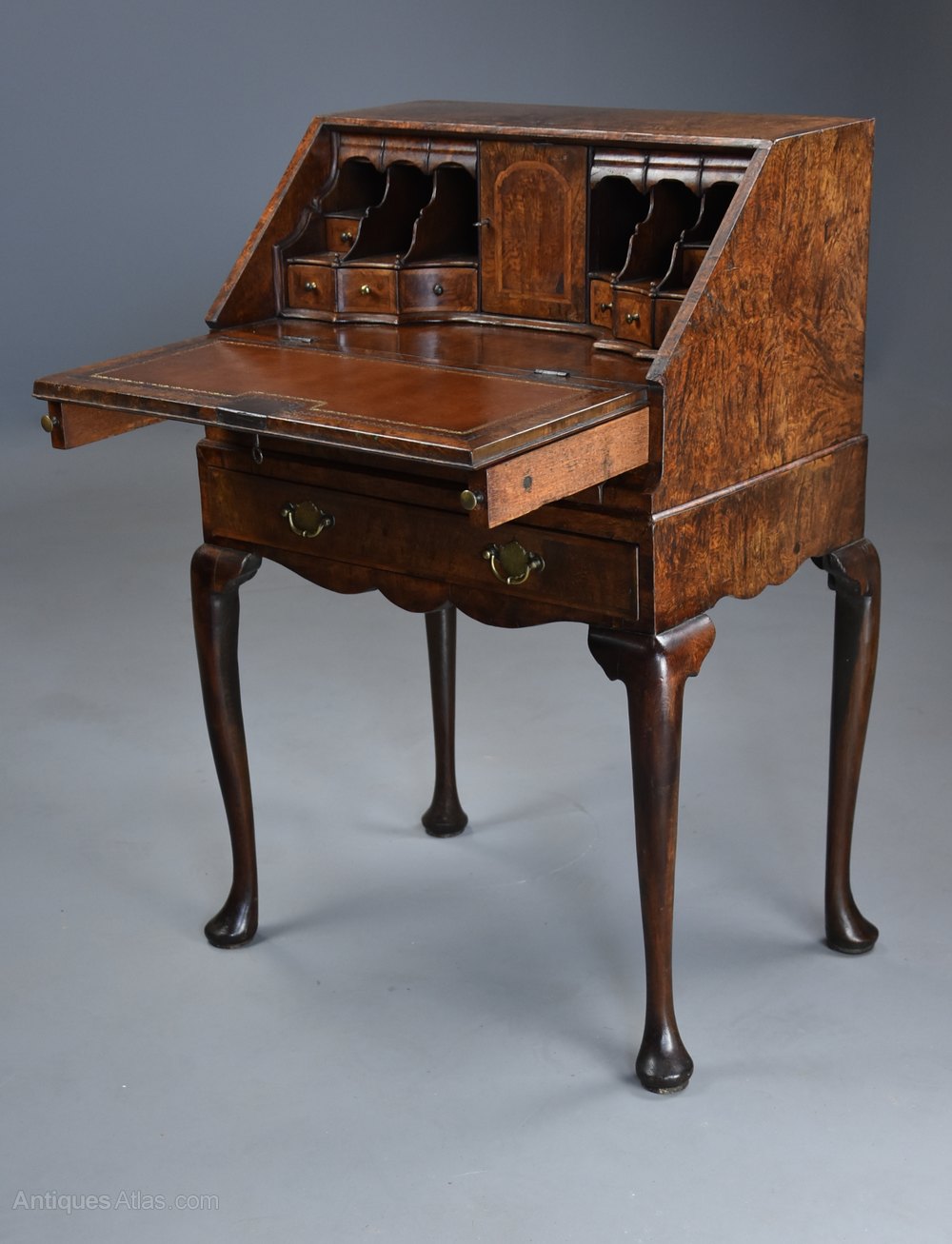 Rare George I Pollard Oak Bureau On Stand - Antiques Atlas