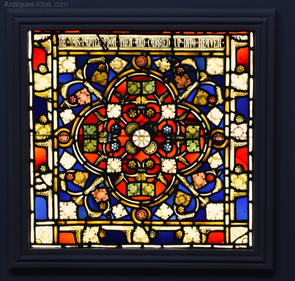 Antiques Atlas - Stunning Large-scale Stained Glass Triptych