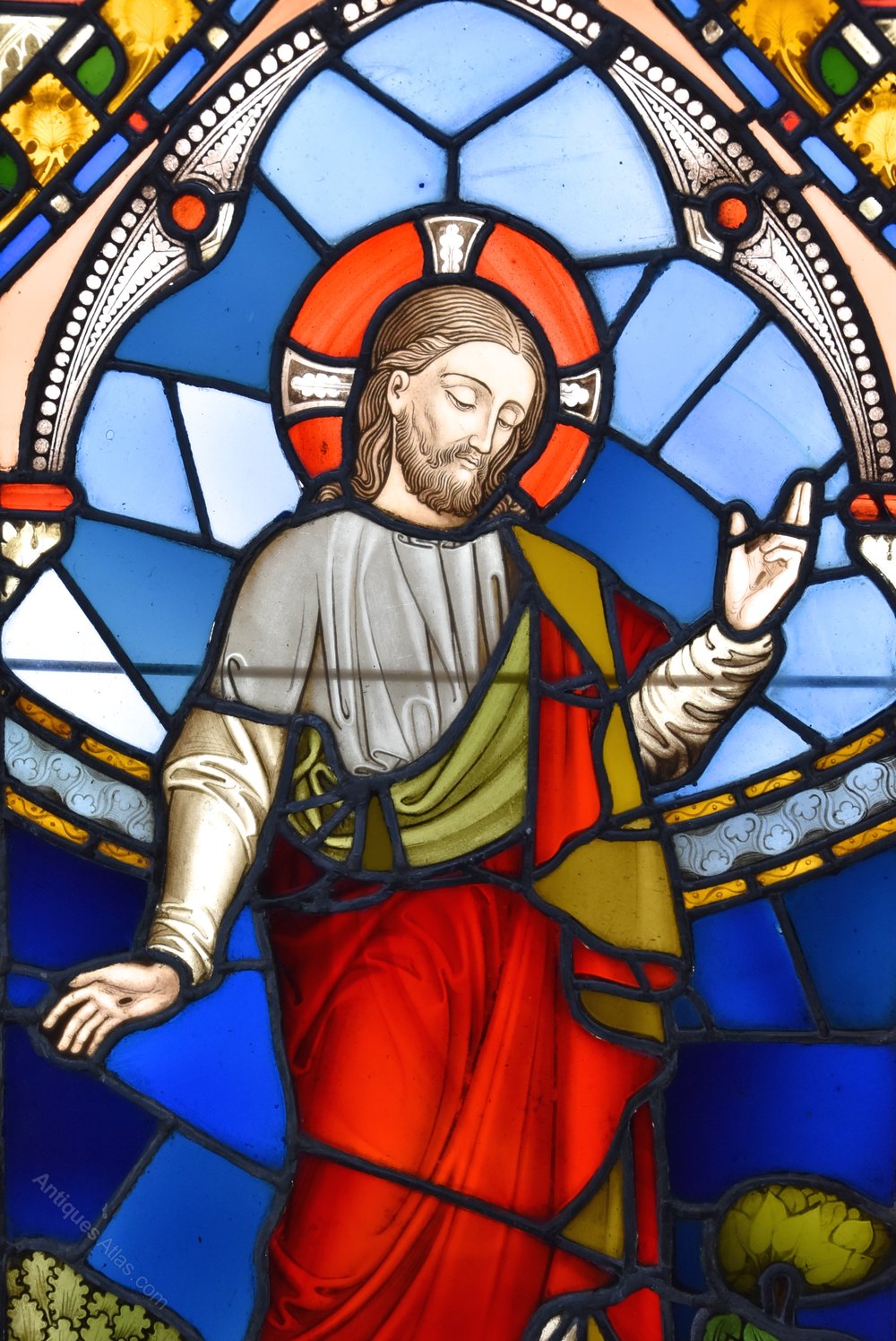 Antiques Atlas - Stunning Large-scale Stained Glass Triptych