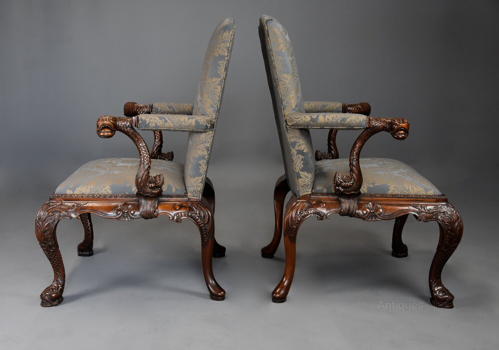 Superb Pair Of George II Style Gainsborough Chairs as304a2248 / LVS1435 ...