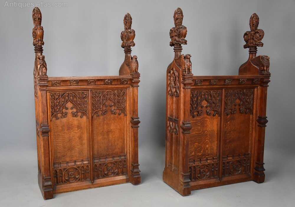 Superb Pair Of Gothic Style Oak Choir Stall Fronts as304a2179 / LVS1308 ...