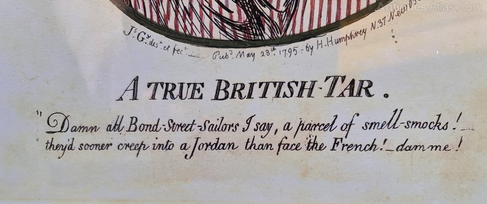 Antiques Atlas - Print "A True British Tar" By James Gilray