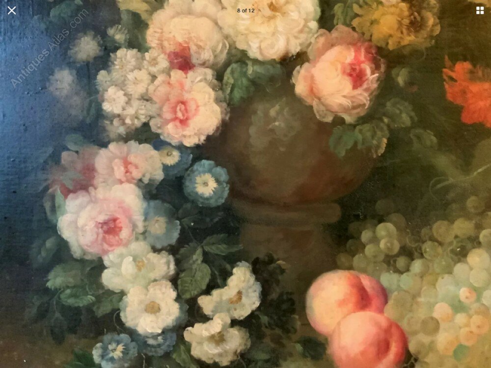 Antiques Atlas - Dutch Manner Still Life Flower & Fruit Oil Painting ...