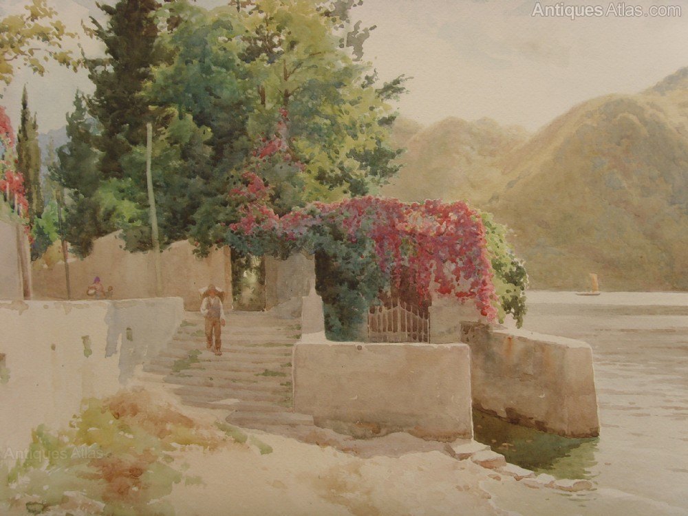 Antiques Atlas - Watercolor Italian Lake Robert George Talbot Kelly ...