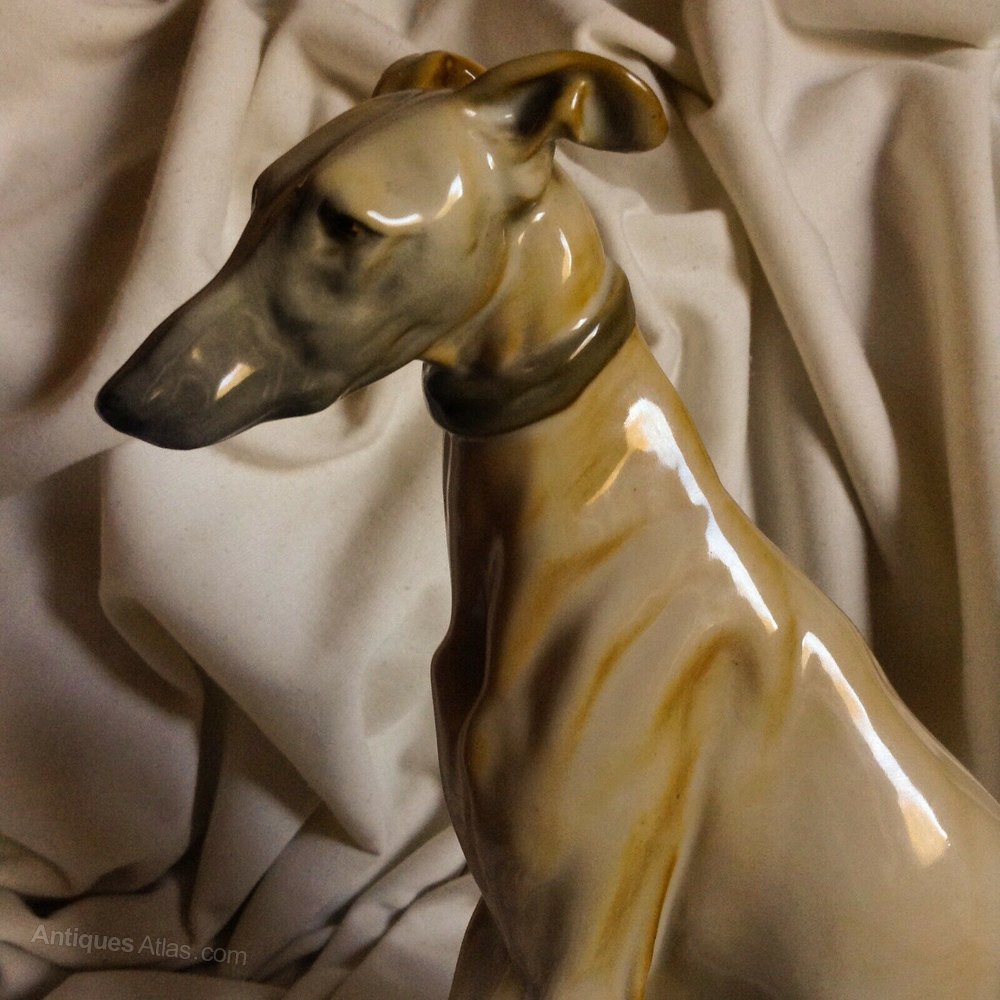 Antiques Atlas - Porcelain Greyhound as1041a002 / 202
