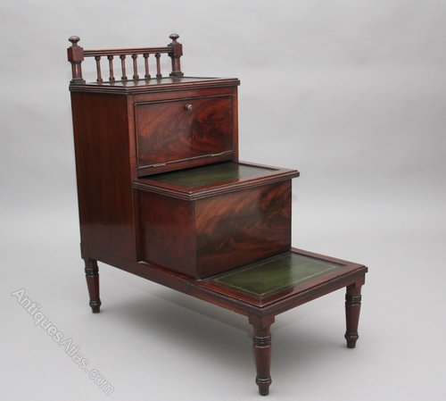 19th Century Mahogany Library Steps - Antiques Atlas
